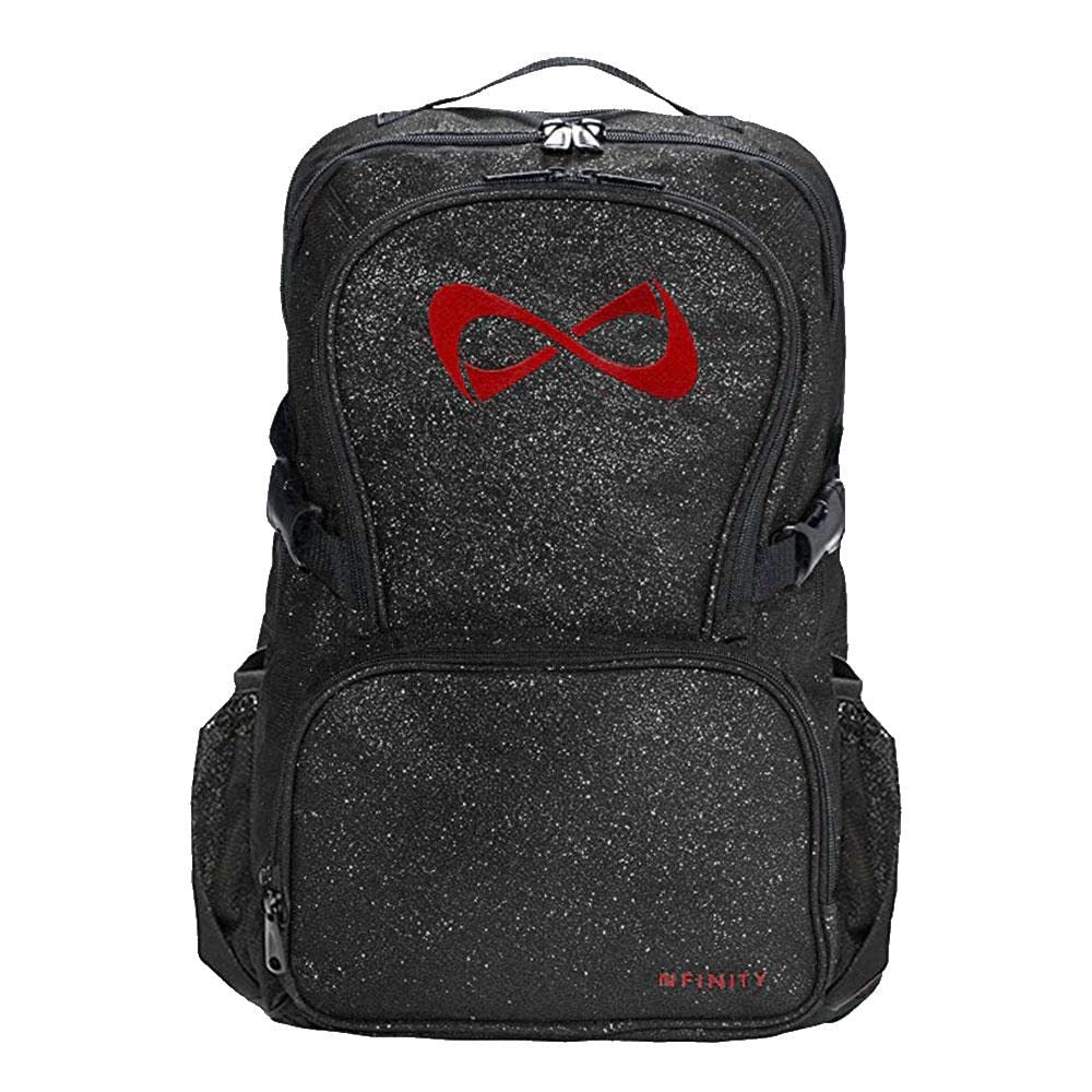 Nfinity Sparkle Backpack for Cheerleaders – Dazzling Glitter Finish, Extra Durable & Lightweight, Ideal for Travel, Fun Outings, and Adventures - Ample Storage with Adjustable Comfort Straps