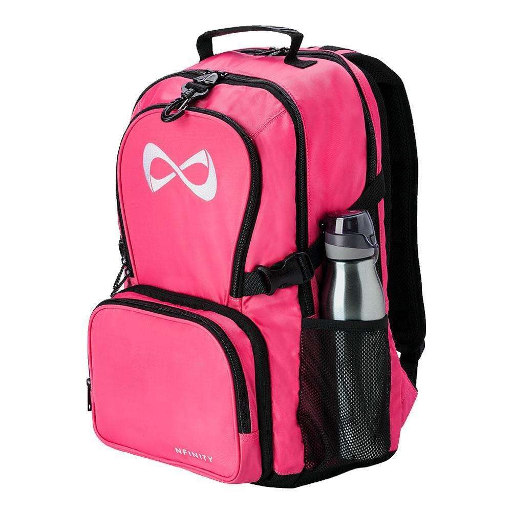 Nfinity Classic Cheer Backpack - Detachable Purse and Laptop Sleeve - Lightweight Travel Backpack for Cheerleaders (Pink)