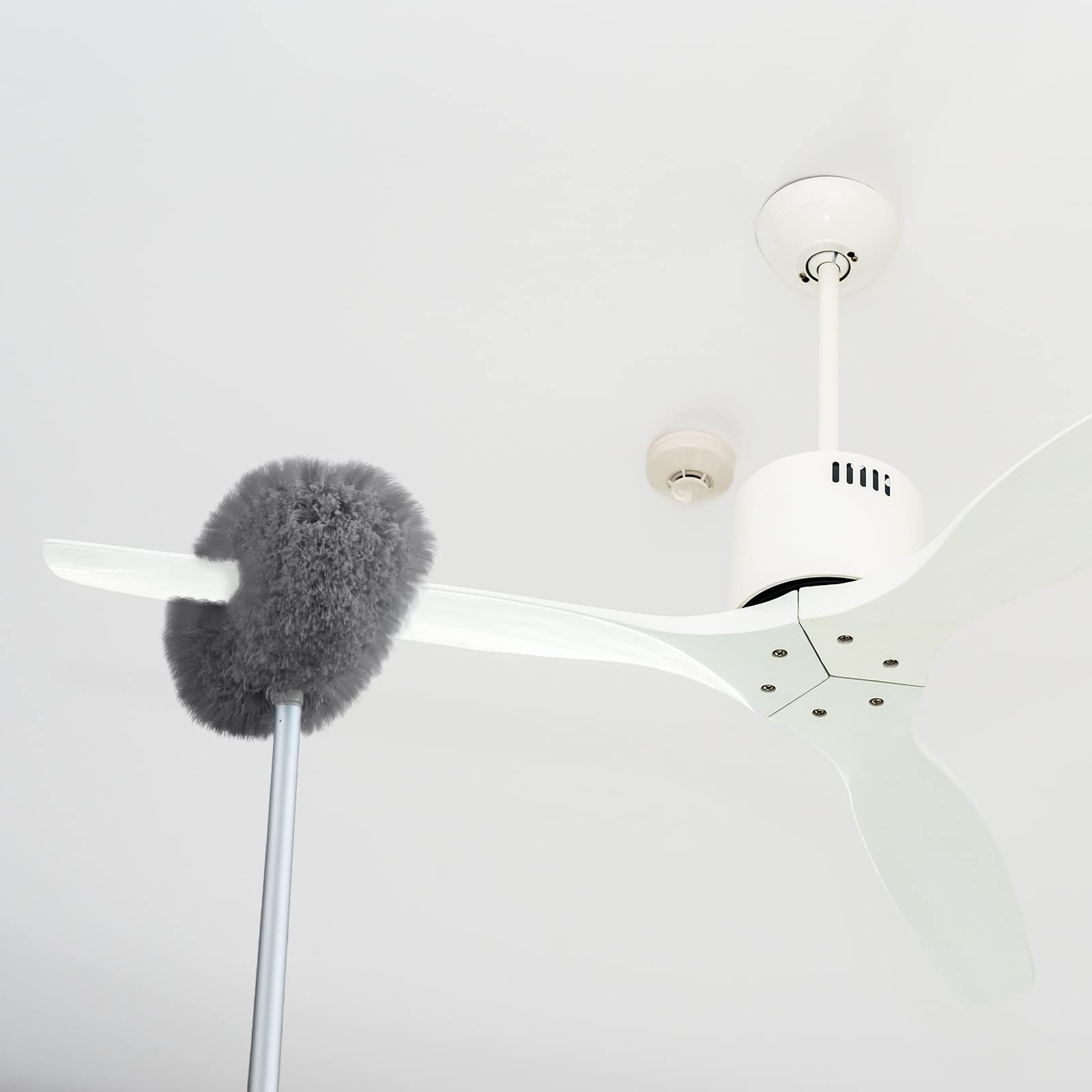 Hoolerry Ceiling Fan Cleaner Duster Reusable Microfiber Blade Cleaning Tool with Extension Pole Washable Extendable 13 to 49.7 Inch for Cleaning High Ceiling Cobweb Furniture Window Top(Gray)