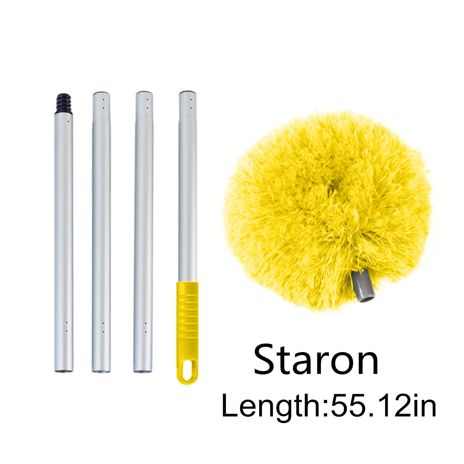Washable Ceiling Fan Cleaner from 13 to 50 Inch Microfiber Duster with Telescoping Extension Pole, Fit for Cleaning High Ceiling Fan, Furniture, Blinds, Car (Yellow)