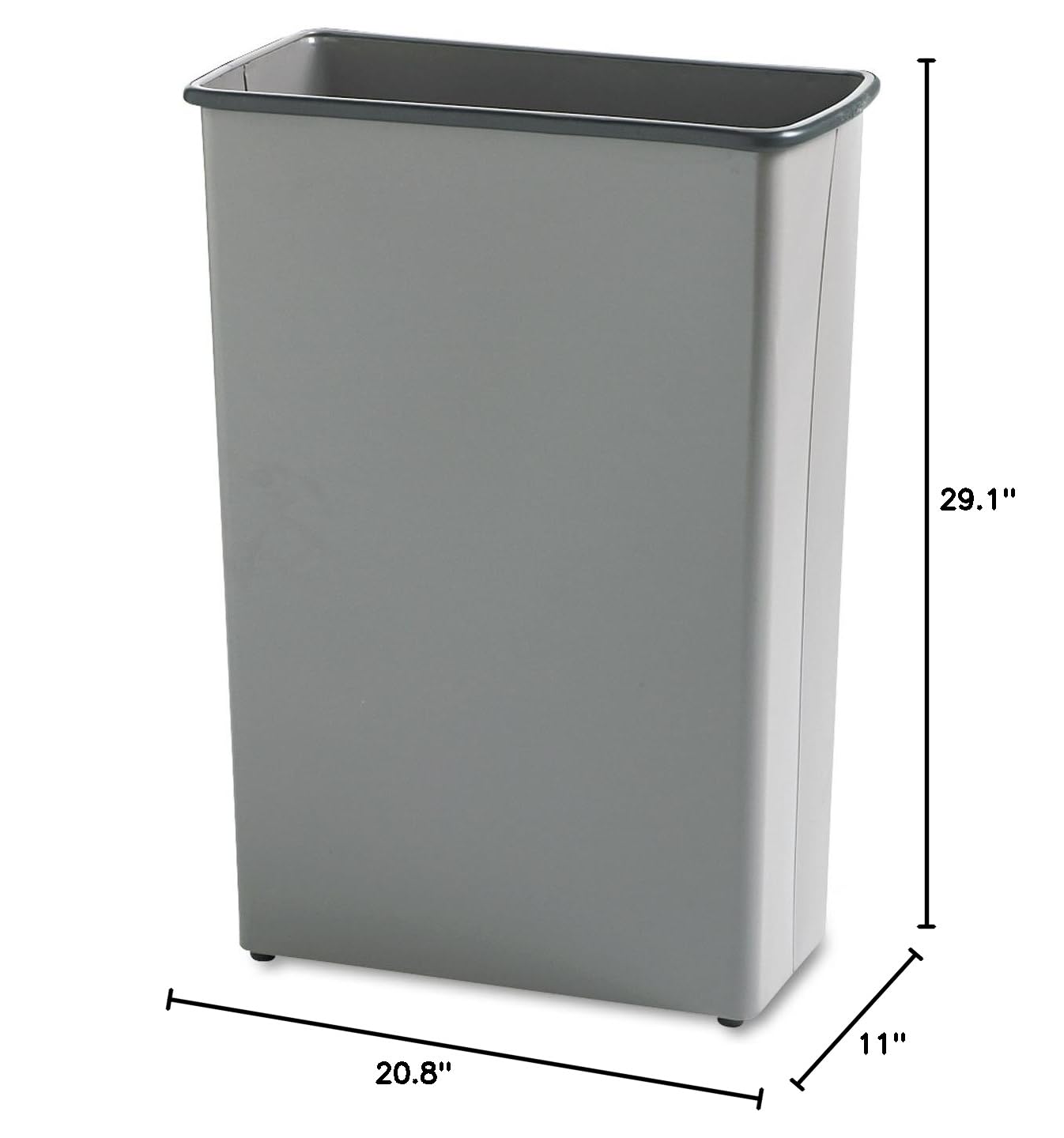 Safco Products 9618CH Rectangular Wastebasket, 88-Quart, Charcoal