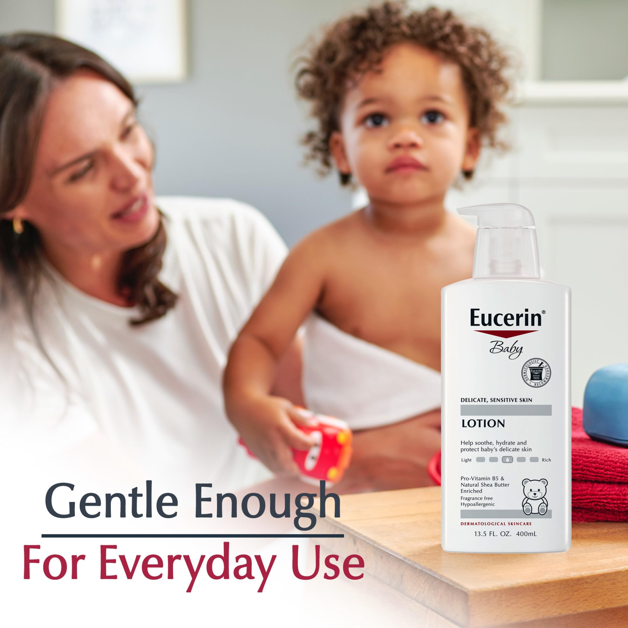 Eucerin Baby Body Lotion, Fragrance Free Baby Lotion, 13.5 Fl Oz Pump Bottle