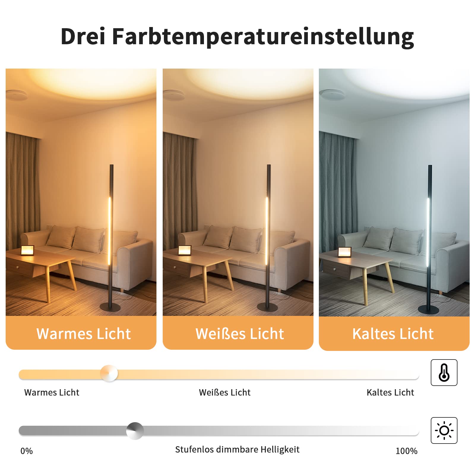 Wellwerks LED Bright Floor Lamp, Dual Light Source Floor Lamp, Modern Lamp 3 Color Temperature Touch Control, Remote Control Stepless Dimming, Simple Style, Living Room, Bedroom, Office Floor Lamp