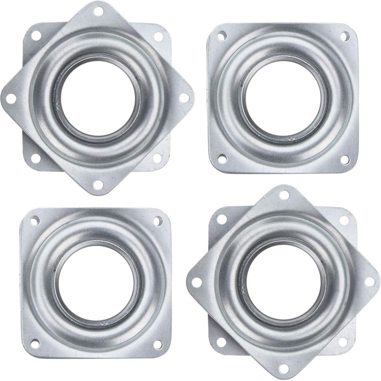 Onwon 4 Pieces 3 Inch Square Lazy Susan Turntable Bearings 150 Pound Capacity Galvanized Steel Rotating Bearing Plate Swivel Plate