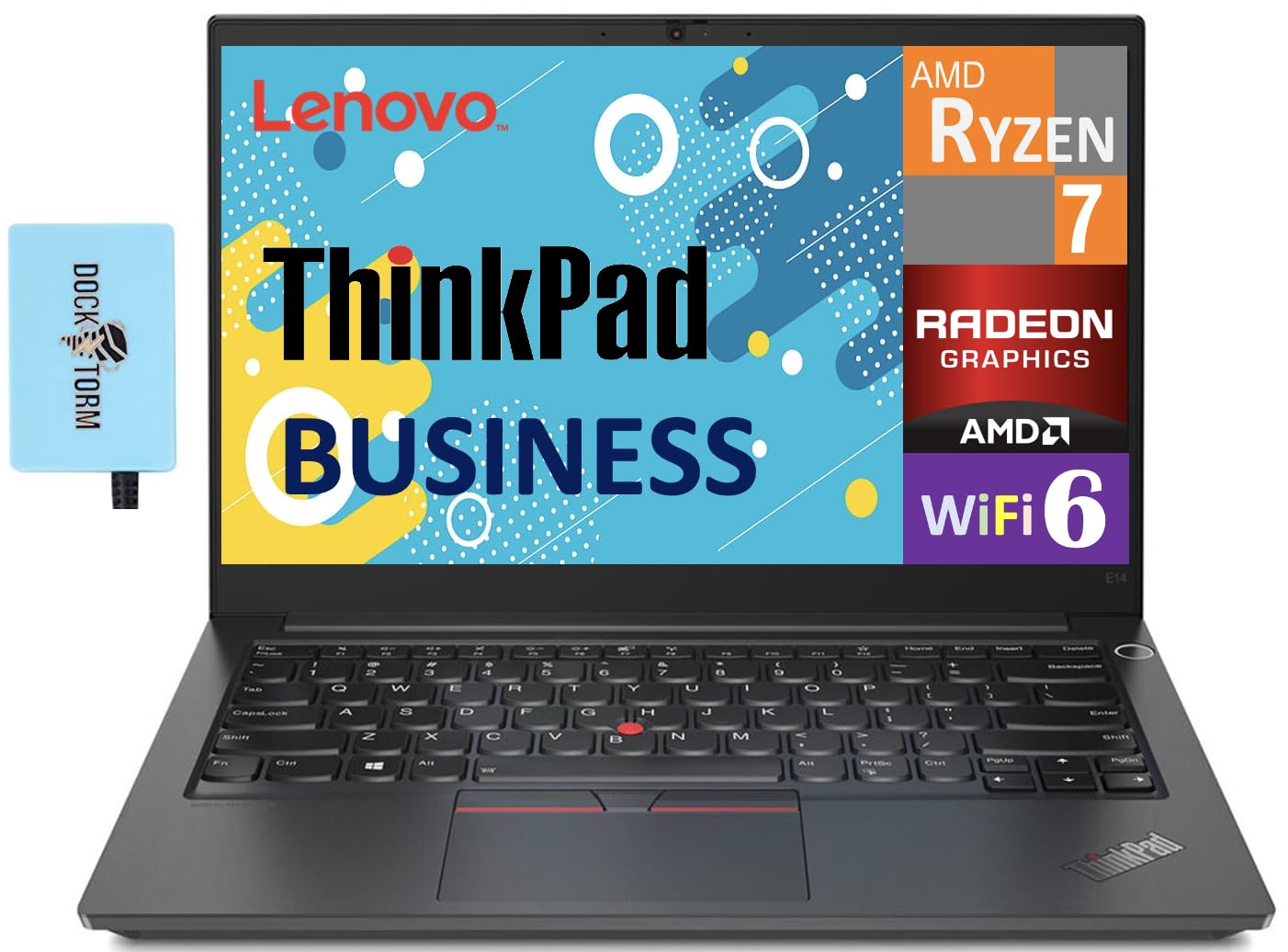 Lenovo ThinkPad E14 Gen 3 14.0" 60Hz FHD IPS Business Laptop (AMD Ryzen 7 5700U 8-Core, 8GB RAM, 256GB SSD, AMD Radeon, WiFi 6, Bluetooth 5.2, Webcam, HDMI, Win 10 Pro) w/Hub