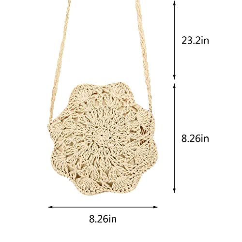 Naimo Straw Crossbody Bags for Women Rattan Bag Woven Straw Shoulder Handbag Purse Handmade Weaving Summer Beach Bag