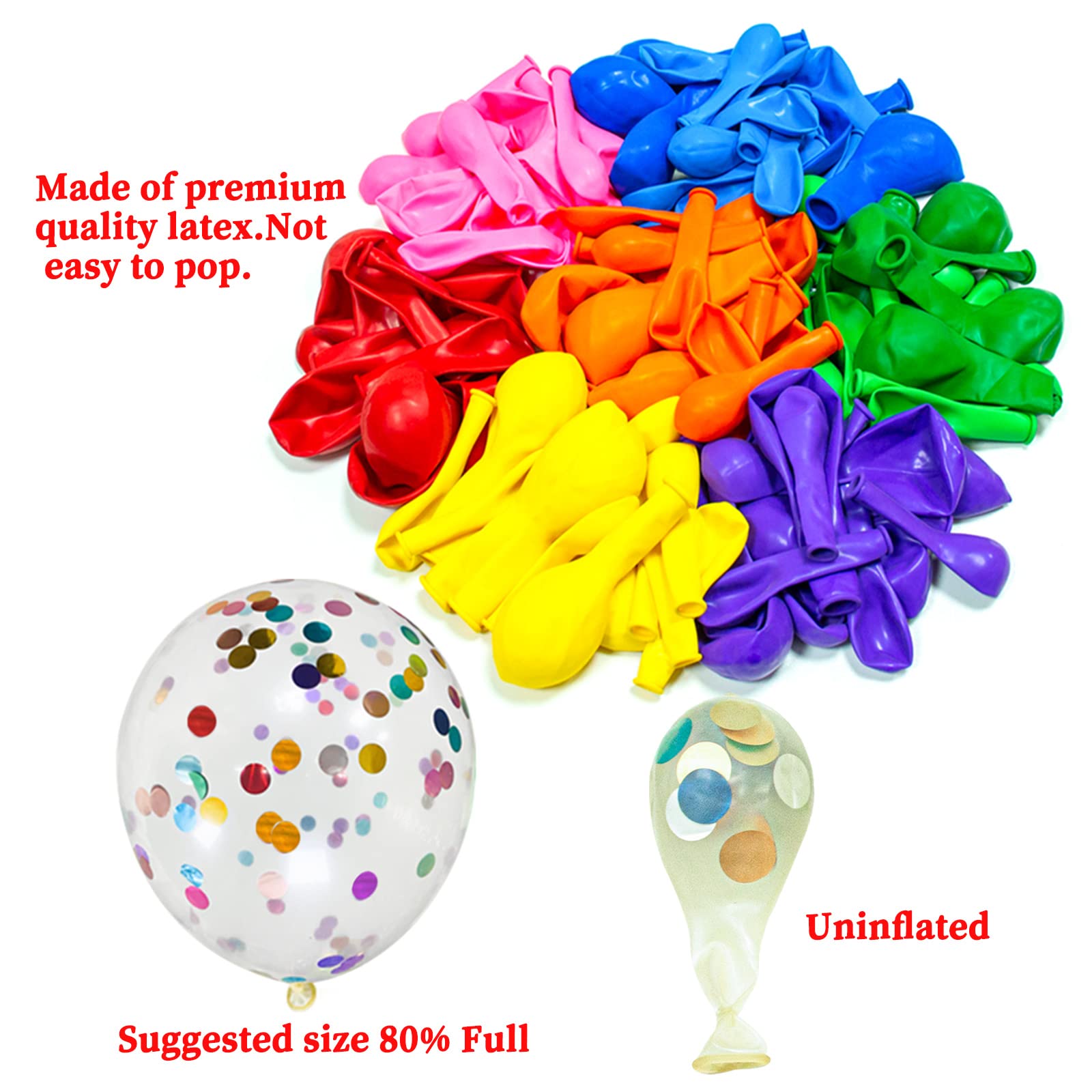 162 Pcs Rainbow Garland Balloon Kit mixed size 18 12 5 Inch Rainbow arch balloon kit for Birthday Baby Shower Wedding.