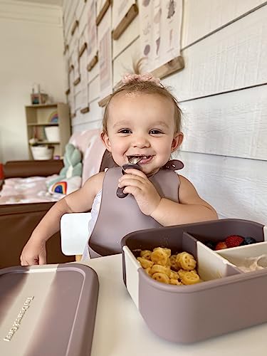 The Dearest Grey Leakproof Silicone Bento Box For Adults & Kids (Purple Tie Dye)