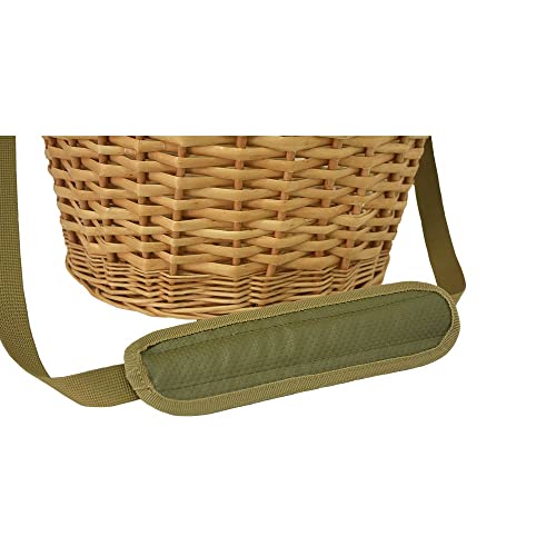 Acropolis Wicker Forage Basket - Basket for Mushroom Picking - Mushrooms Bag - Foraging Bag with Straps for Forager - Belt Forage Basket Pouch for Hiking, Camping, Hunting, X-Large (RNG-6)
