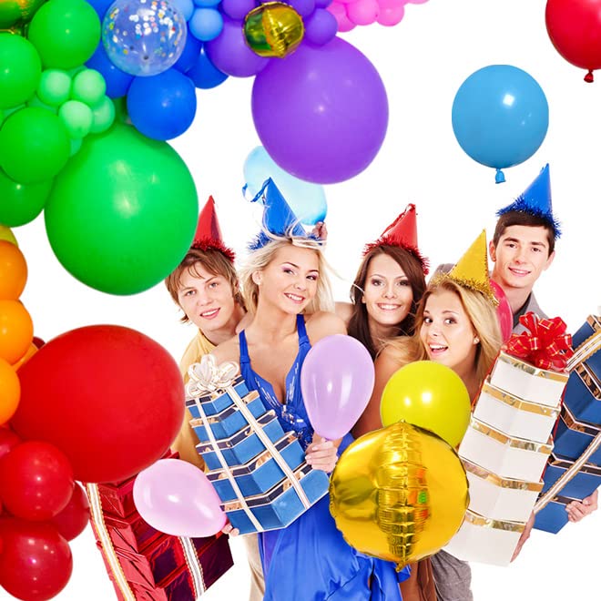 162 Pcs Rainbow Garland Balloon Kit mixed size 18 12 5 Inch Rainbow arch balloon kit for Birthday Baby Shower Wedding.