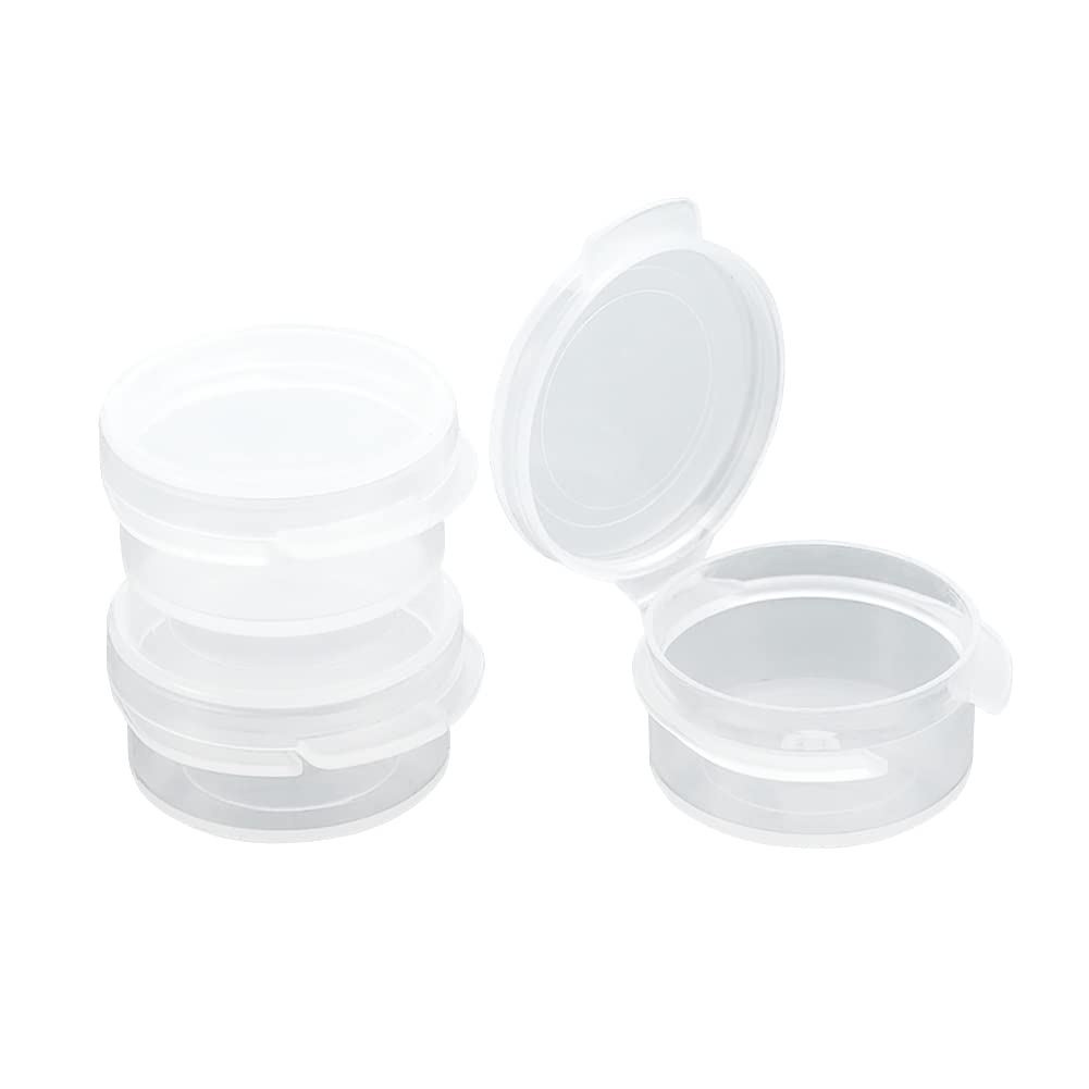 UUYYEO 30 Pcs 5 Grams Plastic Cosmetic Jars Empty Clear Case Mini Sample Makeup Jars Bottles Cosmetic Pot Containers with Snap Lids