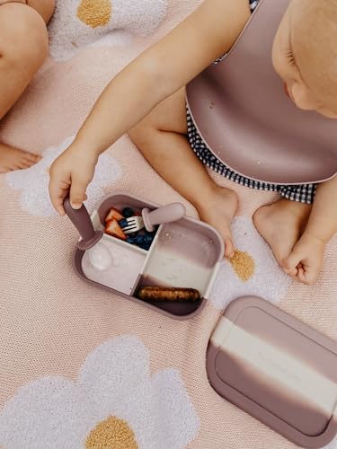 The Dearest Grey Leakproof Silicone Bento Box For Adults & Kids (Purple Tie Dye)