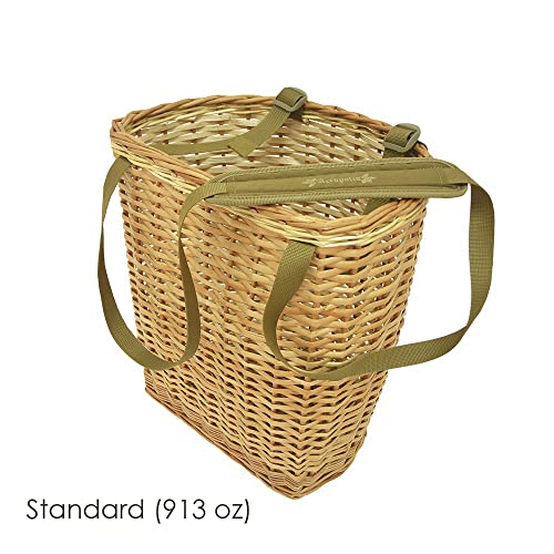 Acropolis Wicker Forage Basket - Basket for Mushroom Picking - Mushrooms Bag - Foraging Bag with Straps for Forager - Belt Forage Basket Pouch for Hiking, Camping, Hunting, X-Large (RNG-6)