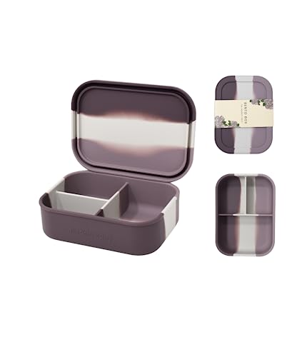 The Dearest Grey Leakproof Silicone Bento Box For Adults & Kids (Purple Tie Dye)