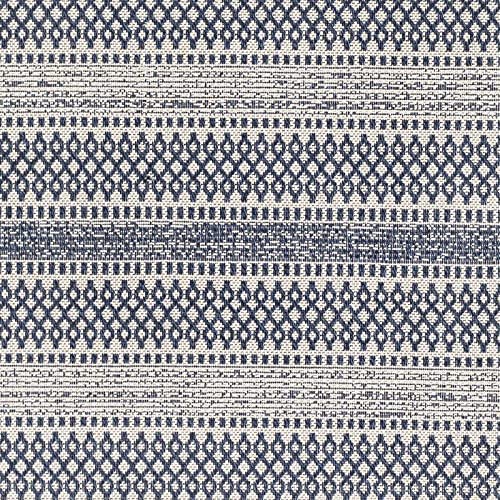 Mark&Day Area Rugs, 8x10 Stone Bohemian/Global Dark Blue Area Rug, Denim/Gray/White for Living Room, Bedroom or Kitchen (7'10" x 10'2")