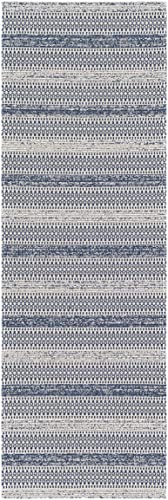 Mark&Day Area Rugs, 8x10 Stone Bohemian/Global Dark Blue Area Rug, Denim/Gray/White for Living Room, Bedroom or Kitchen (7'10" x 10'2")