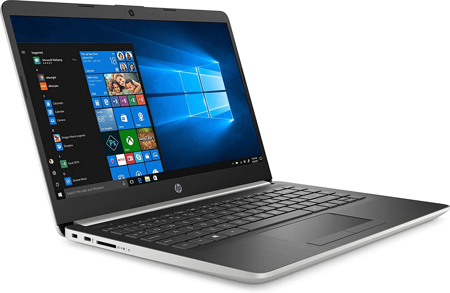 HP 14 (14-dk0002dx) Laptop, 14 HD Display, AMD A9-9425 Upto 3.7GHz, 4GB RAM, 128GB NVMe SSD, HDMI, Card Reader, Wi-Fi, Bluetooth, Windows 10 Home S (Renewed)