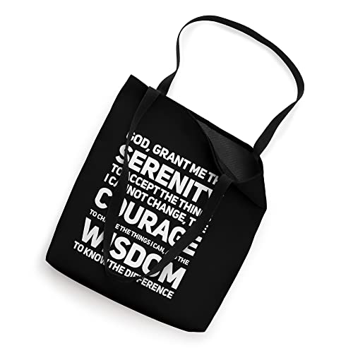 SERENITY PRAYER WITH AA LOGO ALCOHOLICS ANONYMOUS Tote Bag