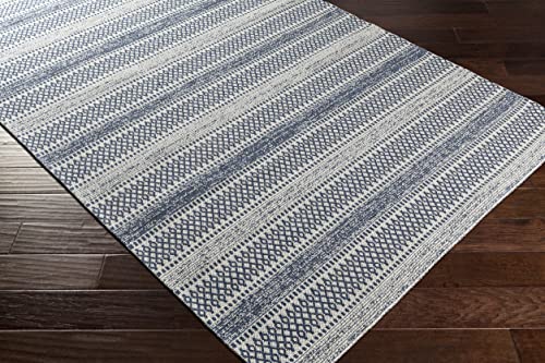 Mark&Day Area Rugs, 8x10 Stone Bohemian/Global Dark Blue Area Rug, Denim/Gray/White for Living Room, Bedroom or Kitchen (7'10" x 10'2")