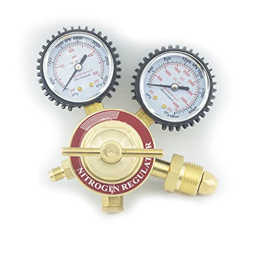 RX WELD Nitrogen Regulator with 0-600 PSI Delivery Pressure Equipment Brass Inlet Outlet Connection Gauges,Great for HVAC Purging, Brazing and Soldering