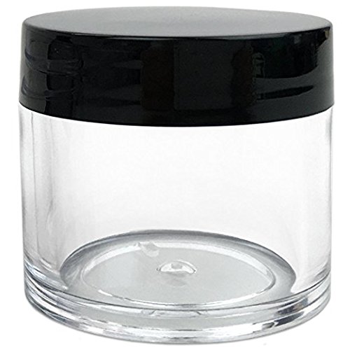 (Quantity: 30 Pieces) Beauticom 30G/30ML (1 Oz) Round Clear Jars with Black Flat Top Lids for Beads, Gems, Glitter, Charms, Small Arts and Crafts - BPA Free