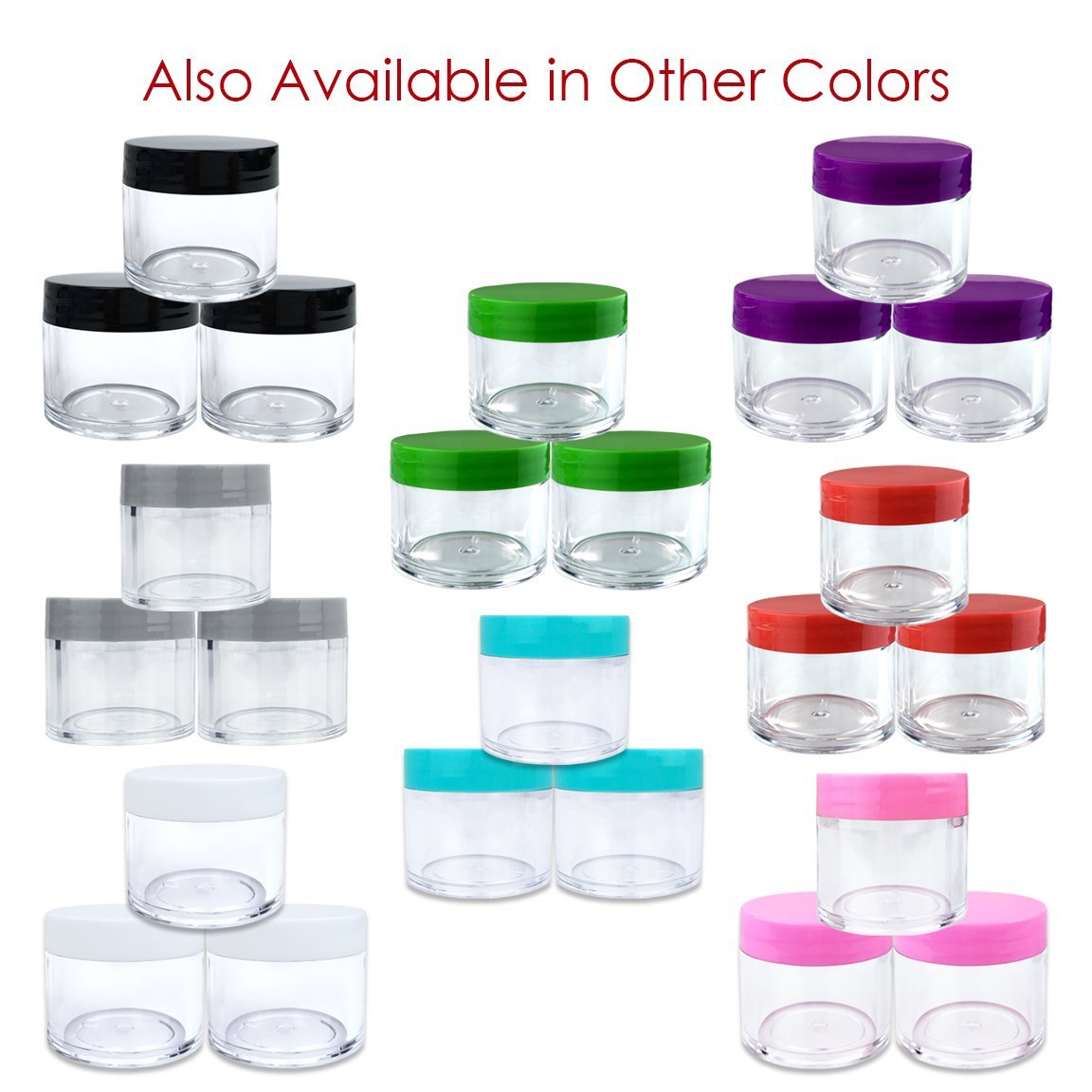 (Quantity: 30 Pieces) Beauticom 30G/30ML (1 Oz) Round Clear Jars with Black Flat Top Lids for Beads, Gems, Glitter, Charms, Small Arts and Crafts - BPA Free