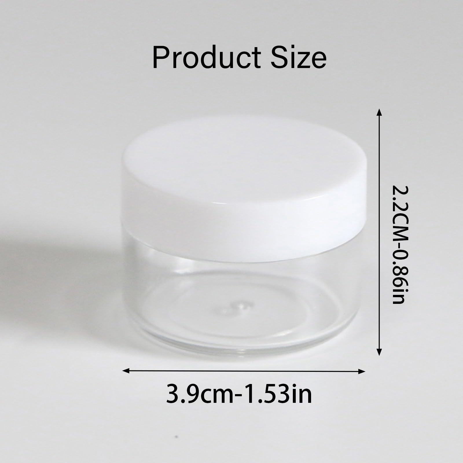 24 Pcs 15ml/0.5oz Cosmetic Jars with Lids,Plastic Jars Round Clear Cosmetic Container Jars with White Lids, Plastic Slime Jars for Beauty Product, Lotion, Cream, Travel Storage (White Lid)