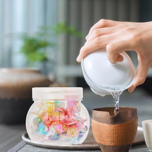 Mini Halloween Candy Jar Plastic Halloween Candy Jars with Lids 20PCS Pumpkin Shaped Clear Cookie Jar Container Storage Jars for Coffee Bean Nut Spices Canister Party Sweet