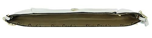 Pierre Cardin White Leather Small Slouchy Fashion Clutch for womens