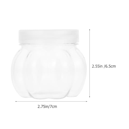 Mini Halloween Candy Jar Plastic Halloween Candy Jars with Lids 20PCS Pumpkin Shaped Clear Cookie Jar Container Storage Jars for Coffee Bean Nut Spices Canister Party Sweet