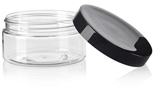 ericotry Clear PET Plastic (BPA Free) Refillable 8 Oz / 250ml Empty Cosmetic Containers Cases with Black Lid for Cream Lotion Bottle All Purpose Portable Household Containers (6 Pack)