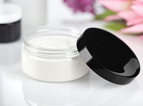 ericotry Clear PET Plastic (BPA Free) Refillable 8 Oz / 250ml Empty Cosmetic Containers Cases with Black Lid for Cream Lotion Bottle All Purpose Portable Household Containers (6 Pack)