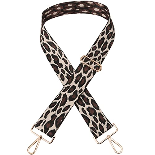 GINJKGO Purse Straps Replacement Crossbody - Bag Shoulder Strap for Handbags, Wide Crossbody Straps for Purses Guitar Style Leopard Pattern Gift for Her