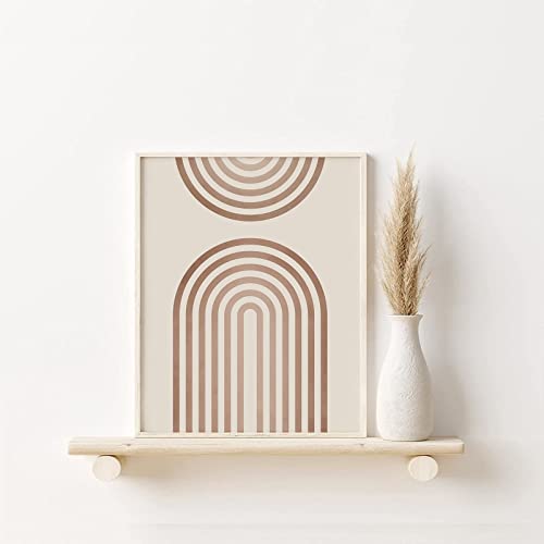 LIYAOLI Boho Neutral Wall Art Prints Line Art Posters for Room Aesthetic Unframed 11 x 14 Inch Set of 6 Minimalist Abstract Mid Century Modern Leaf Wall Decor for Bedroom Living room Office Decor