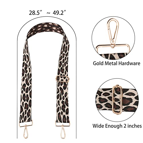 GINJKGO Purse Straps Replacement Crossbody - Bag Shoulder Strap for Handbags, Wide Crossbody Straps for Purses Guitar Style Leopard Pattern Gift for Her