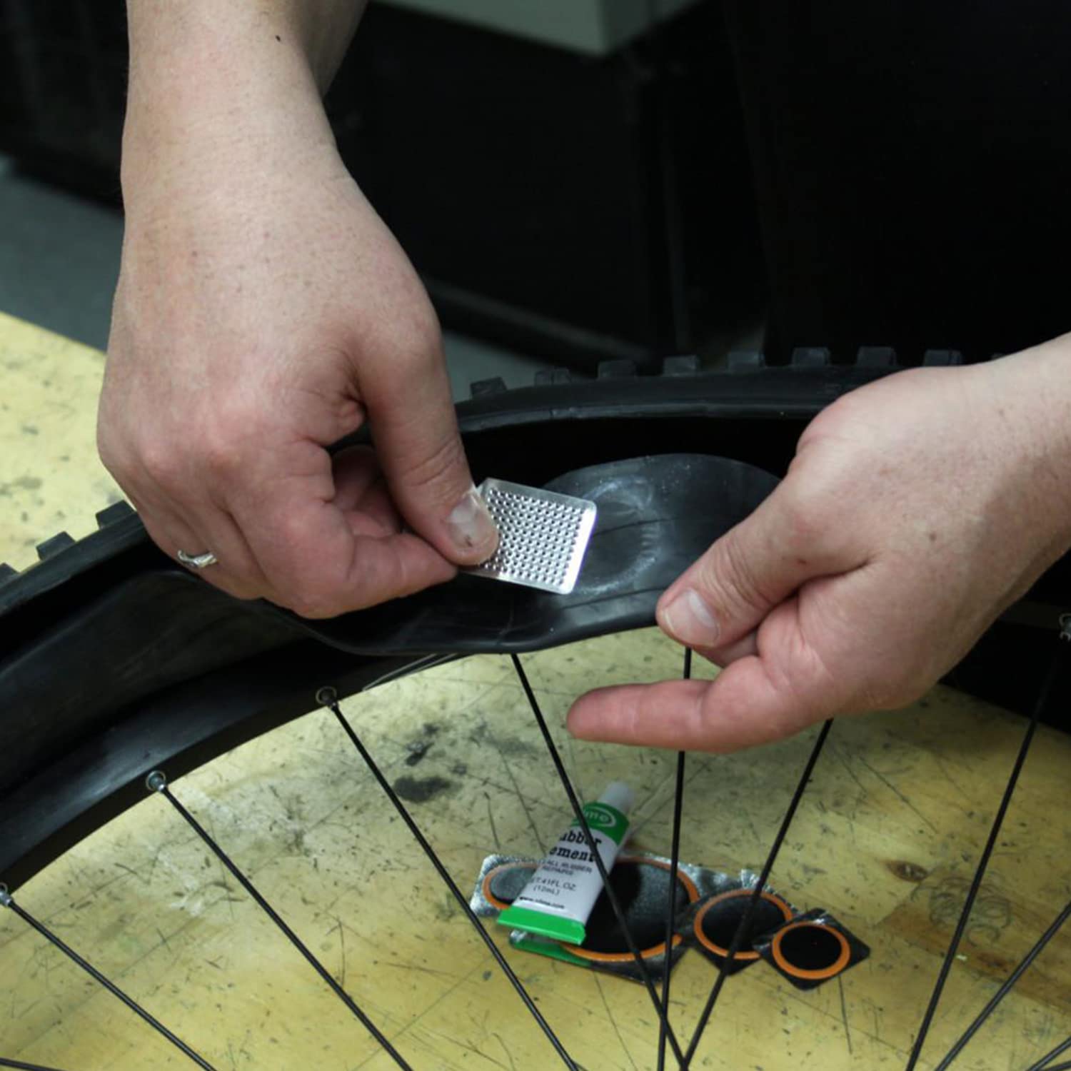 Slime 1022-A Tube Rubber Patch Kit, For Bikes And Other Inflatables, Contains, 5 Patches, Scuffer And Glue