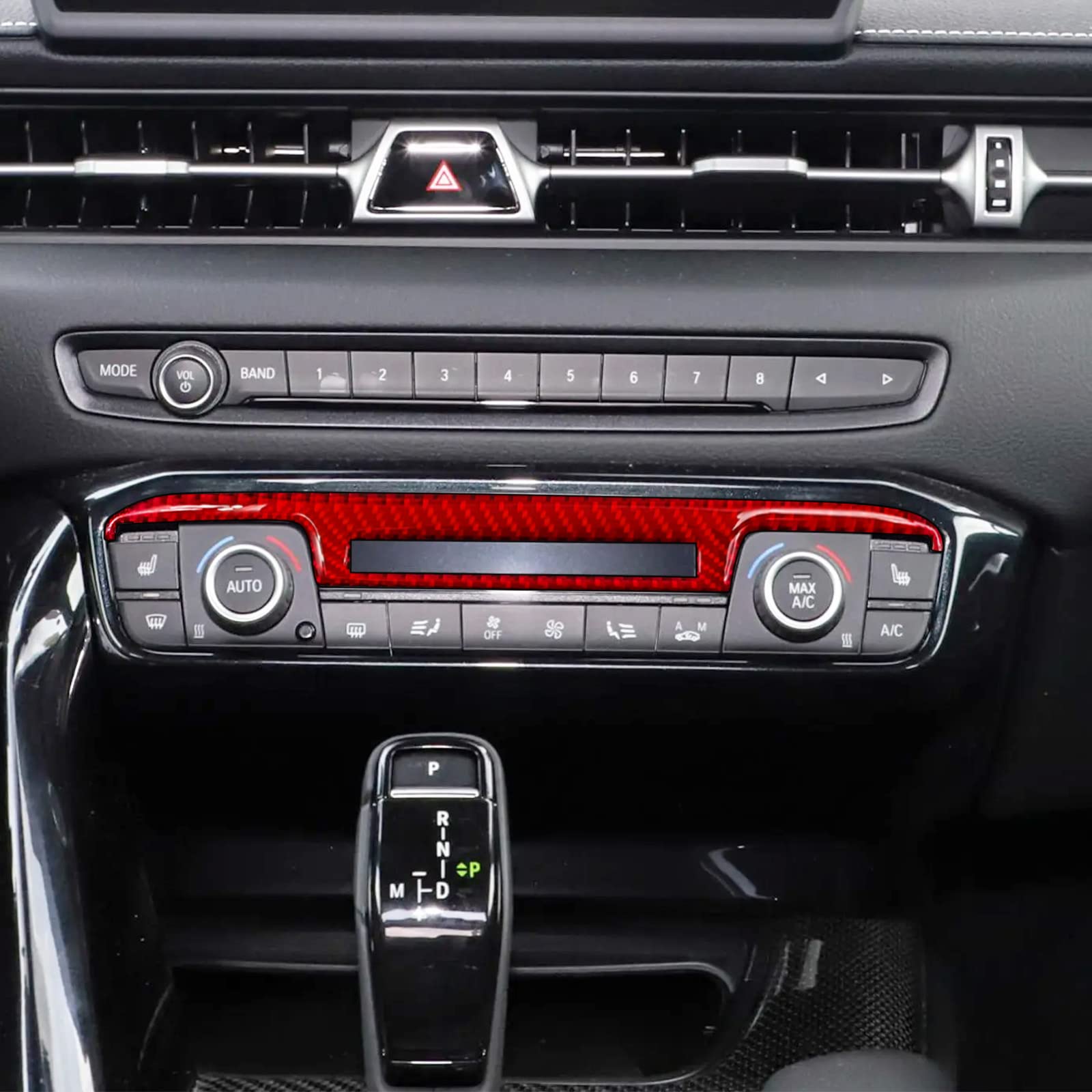 Agulier Compatible with Air Conditioner Switch Trim Panel Carbon Fiber Protection Frame Sticker Interior Accessories Decoration for Toyota Supra GR A90 A91 MK5 2019-2022(Red)