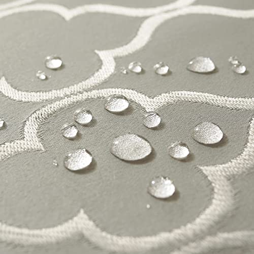 SASTYBALE Jacquard Tablecloth Rectangle Damask Fabric Table Cloth, Water Resistant & Wrinkle Free Polyester Table Cover for Kitchen Dining Tabletop Use (Rectangle/Oblong, 52" x 70" (4-6 Seats), Gray)