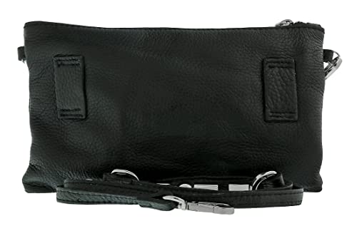 Pierre Cardin Black Leather Small Slouchy Fashion Pouch Clutch for womens