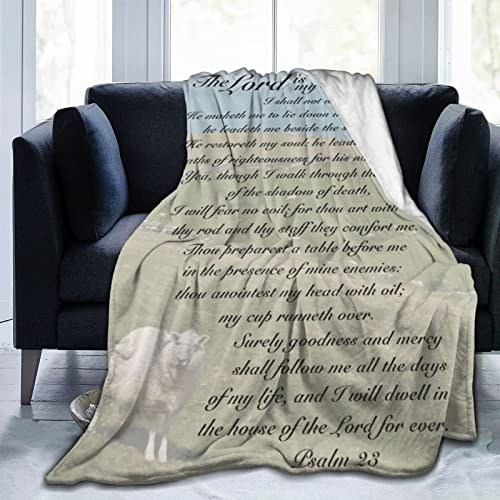 Psalm 23 The Lord is My Shepherd, Irish Field Novelty Blanket Soft Flannel Fleece Throw Blanket Super Soft Lightweight for Couch 60"X50"