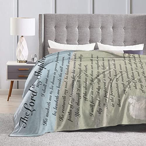 Psalm 23 The Lord is My Shepherd, Irish Field Novelty Blanket Soft Flannel Fleece Throw Blanket Super Soft Lightweight for Couch 60"X50"