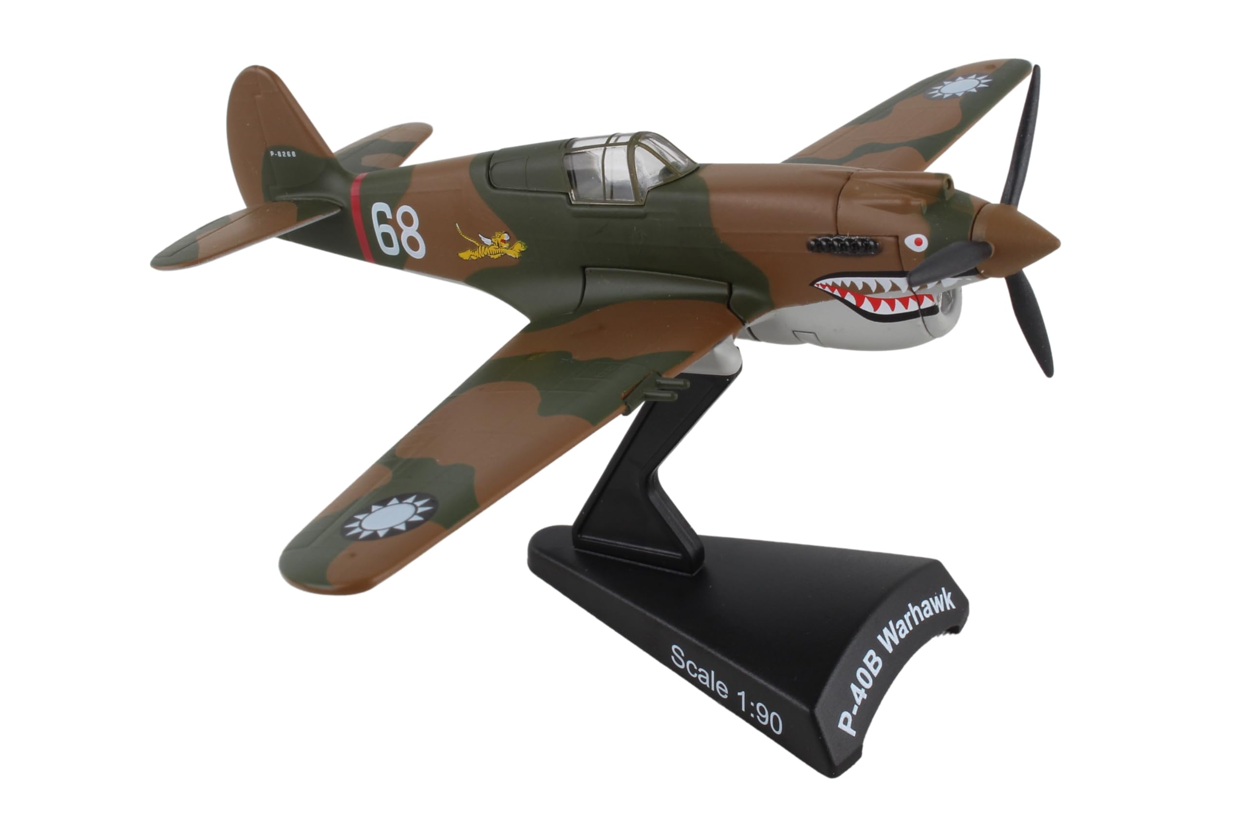 Daron Worldwide Trading P-40 Warhawk Hell's Angels 1:90 Vehicle, Brown , Black