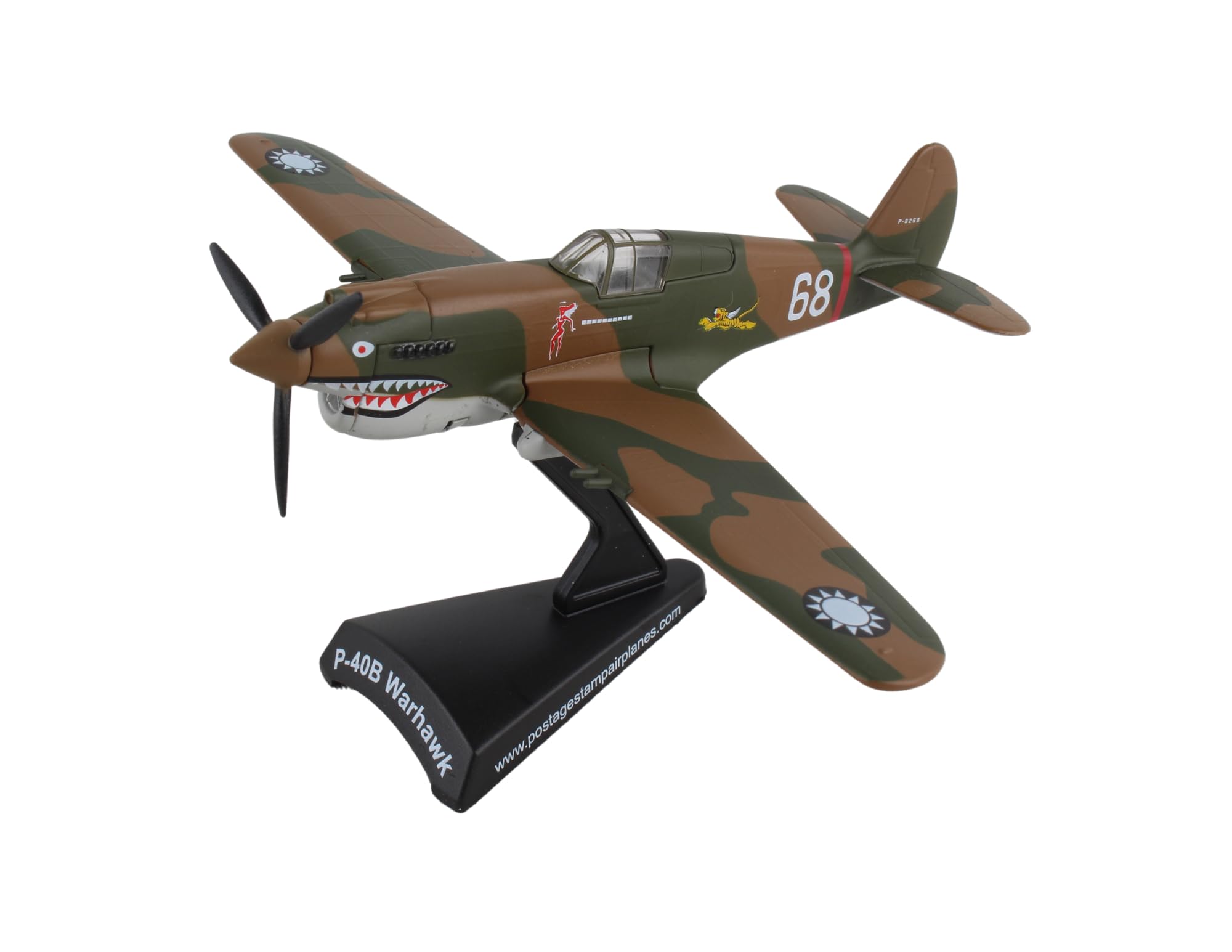 Daron Worldwide Trading P-40 Warhawk Hell's Angels 1:90 Vehicle, Brown , Black