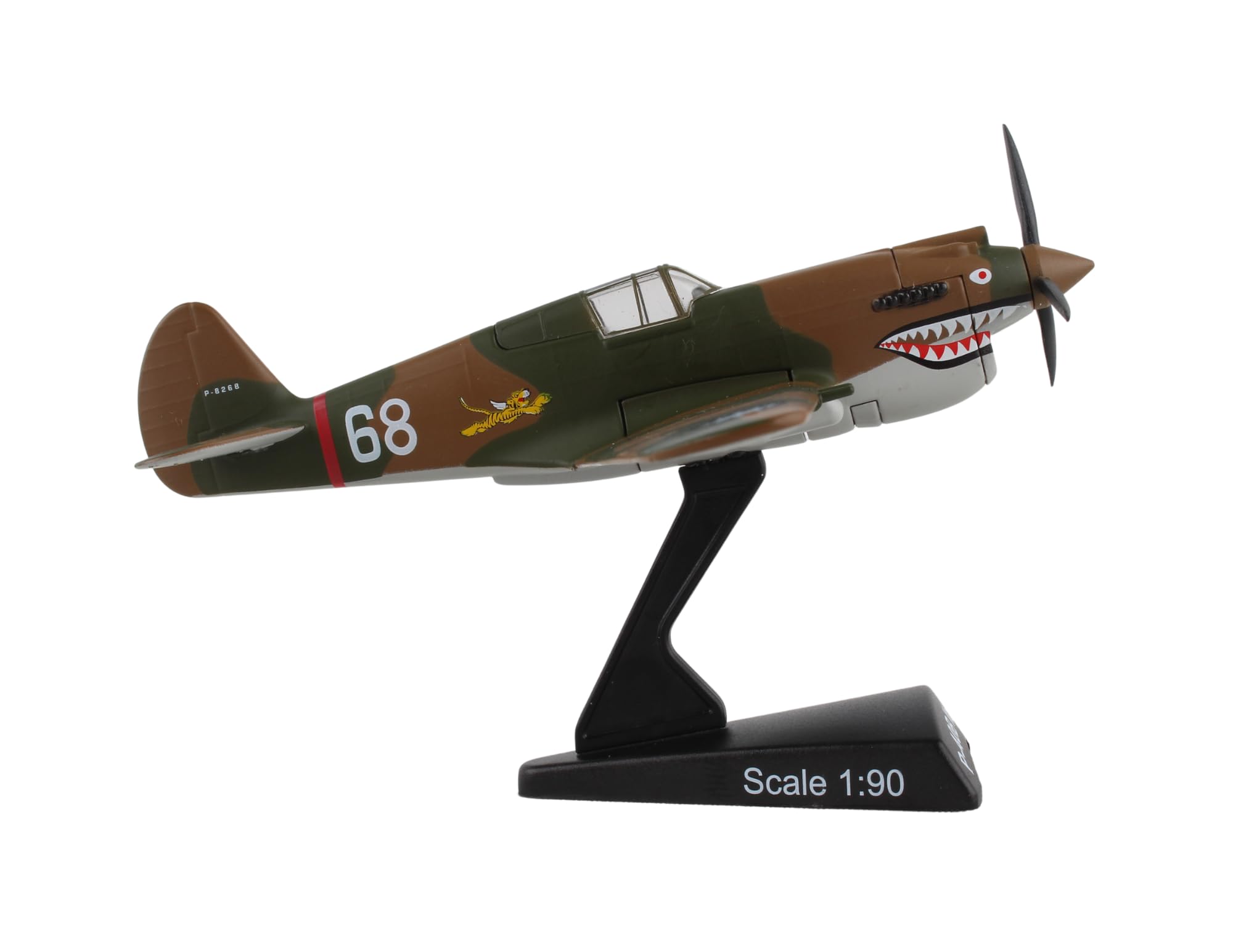 Daron Worldwide Trading P-40 Warhawk Hell's Angels 1:90 Vehicle, Brown , Black