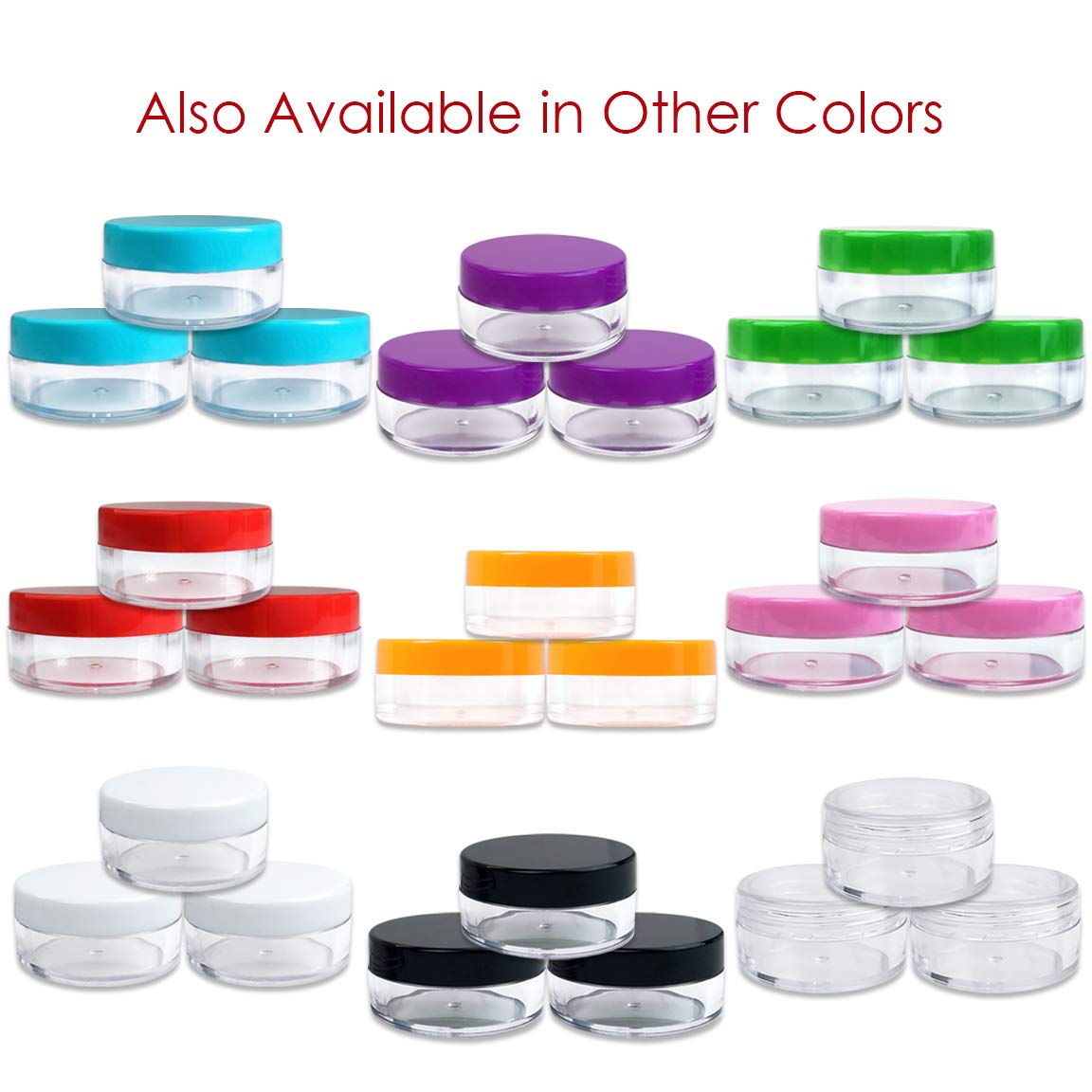 (Quantity: 10 Pieces) Beauticom 10G/10ML Round Clear Jars with Screw Cap Lids for Makeup, Lotion, Creams, Eyeshadow, Cosmetic Product Samples - BPA Free