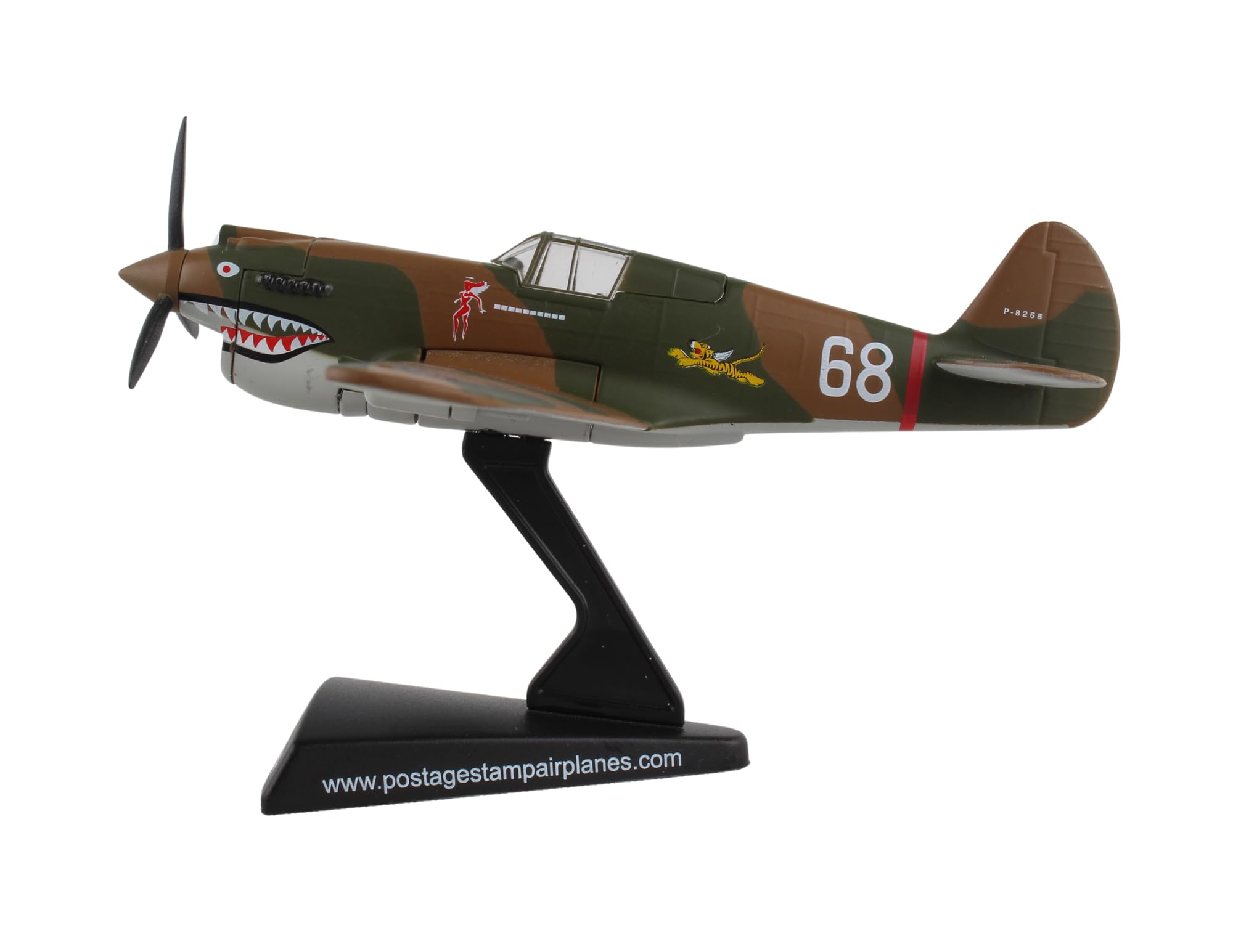 Daron Worldwide Trading P-40 Warhawk Hell's Angels 1:90 Vehicle, Brown , Black