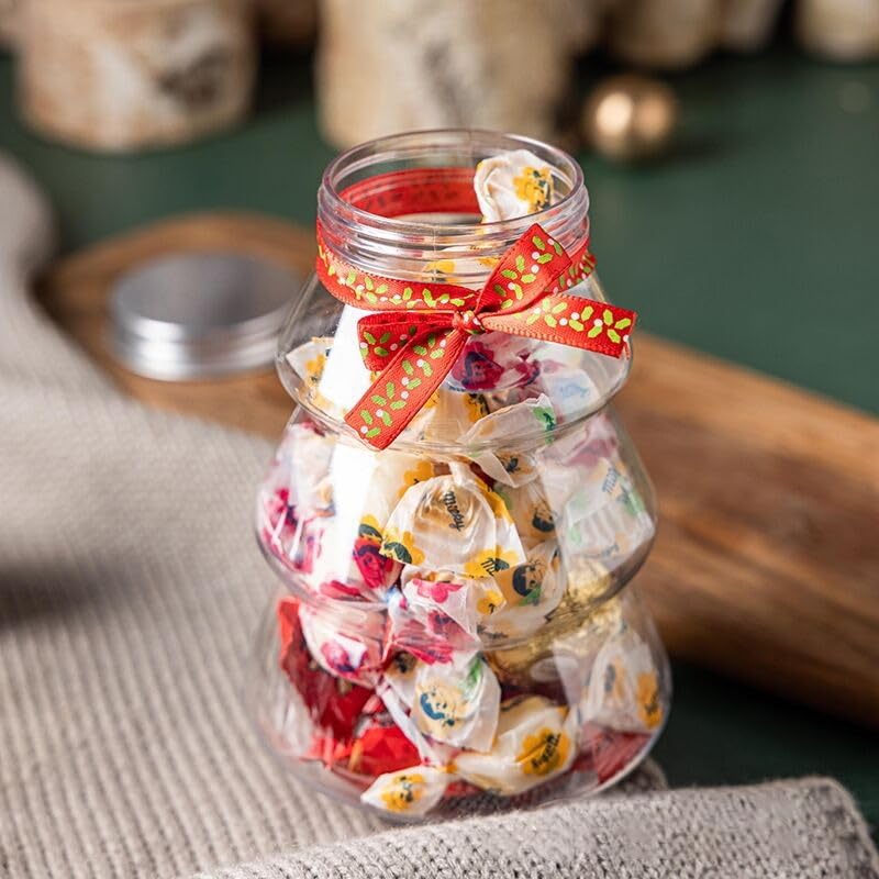 1 Pcs Christmas Tree Candy Jar Cookie Jars Xmas Biscuits Jars Candy Bottles Empty Beverage Bottles Holiday Bottle for Christmas Party Favors Clear Pumpkin Candy Jar Plastic