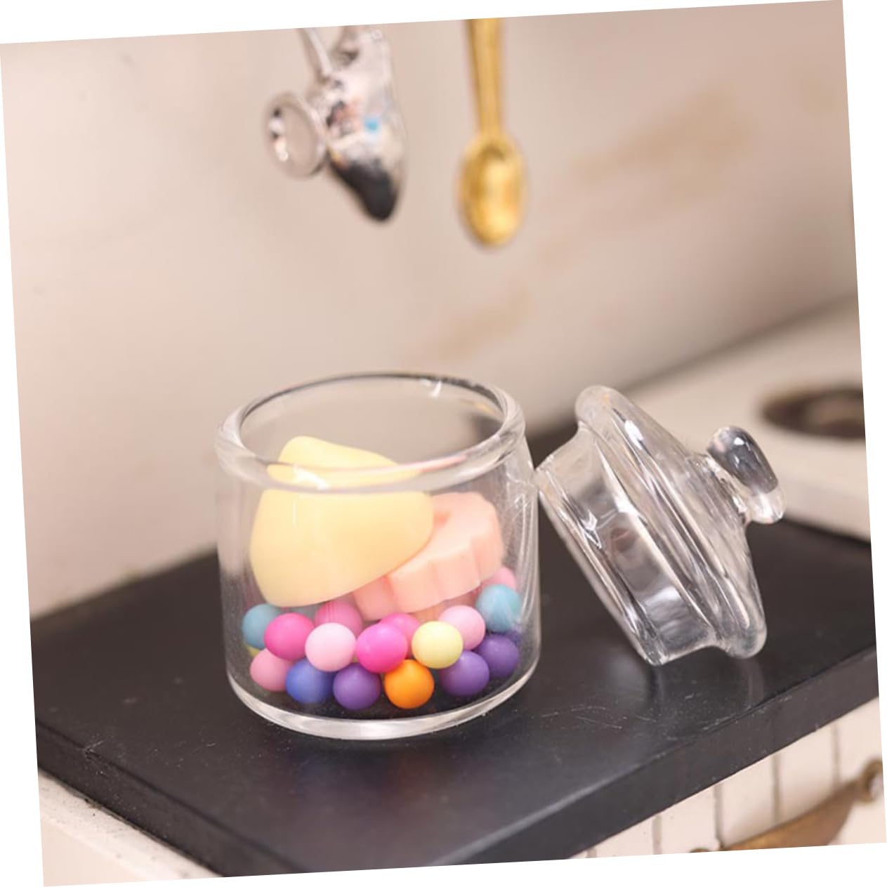 HOOTNEE 2 Pcs Miniature Jar Clear Jars Terrarium Tools Home Goods Home Decor Apothecary Jars Mini Tiny Clear Glass Jars Bottles Doll House Ornaments Mini Glass Jar Adornments Bell Shaped