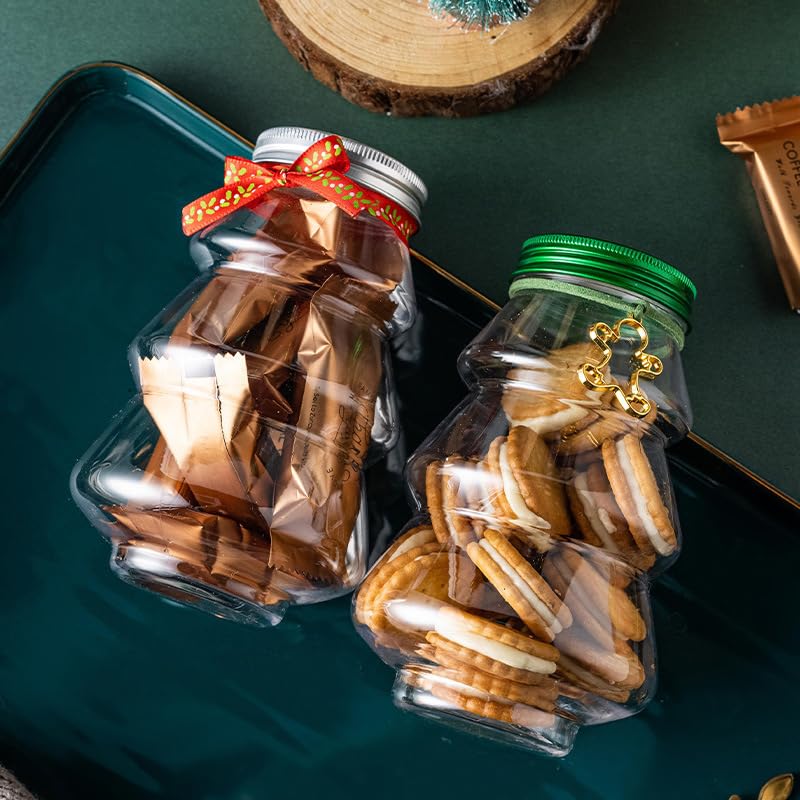 1 Pcs Christmas Tree Candy Jar Cookie Jars Xmas Biscuits Jars Candy Bottles Empty Beverage Bottles Holiday Bottle for Christmas Party Favors Clear Pumpkin Candy Jar Plastic