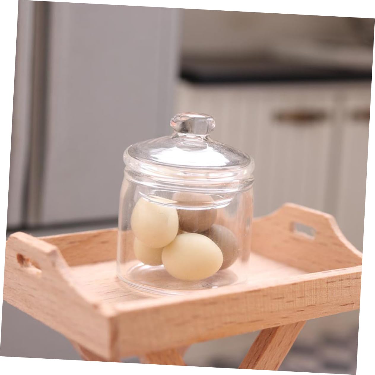 HOOTNEE 2 Pcs Miniature Jar Clear Jars Terrarium Tools Home Goods Home Decor Apothecary Jars Mini Tiny Clear Glass Jars Bottles Doll House Ornaments Mini Glass Jar Adornments Bell Shaped